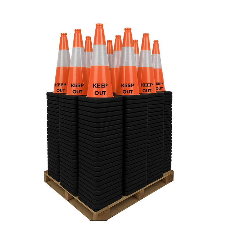 18" KEEP OUT Traffic Cone - 3 Lbs - Safety Orange - 6" Inch Hi ...