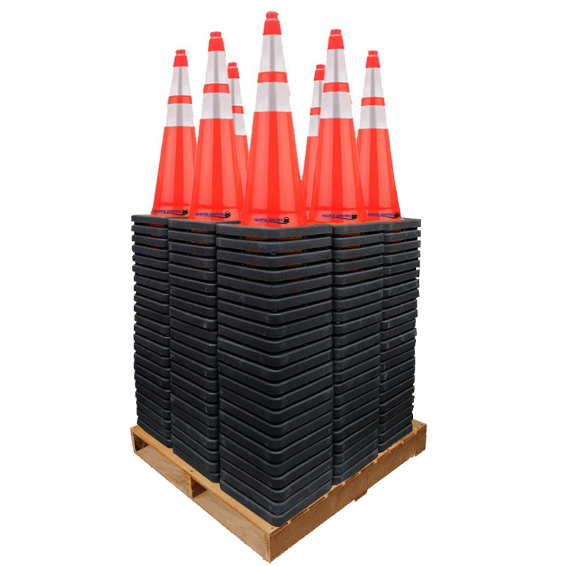 36" Traffic Safety Cone - 10 Lbs - Orange - 6" + 4" Inch Reflective ...